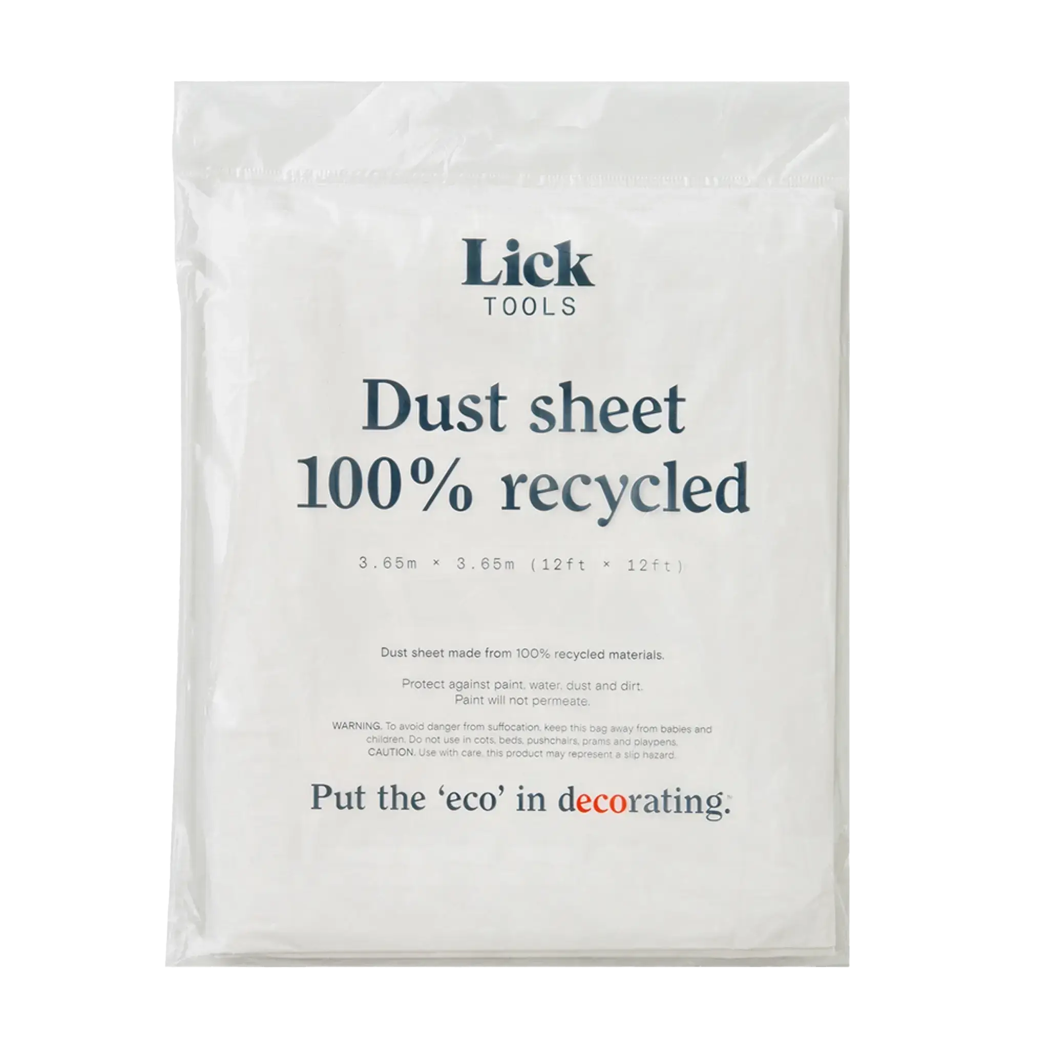 LickTools Recycled Dust Sheet | Reusable And Recyclable